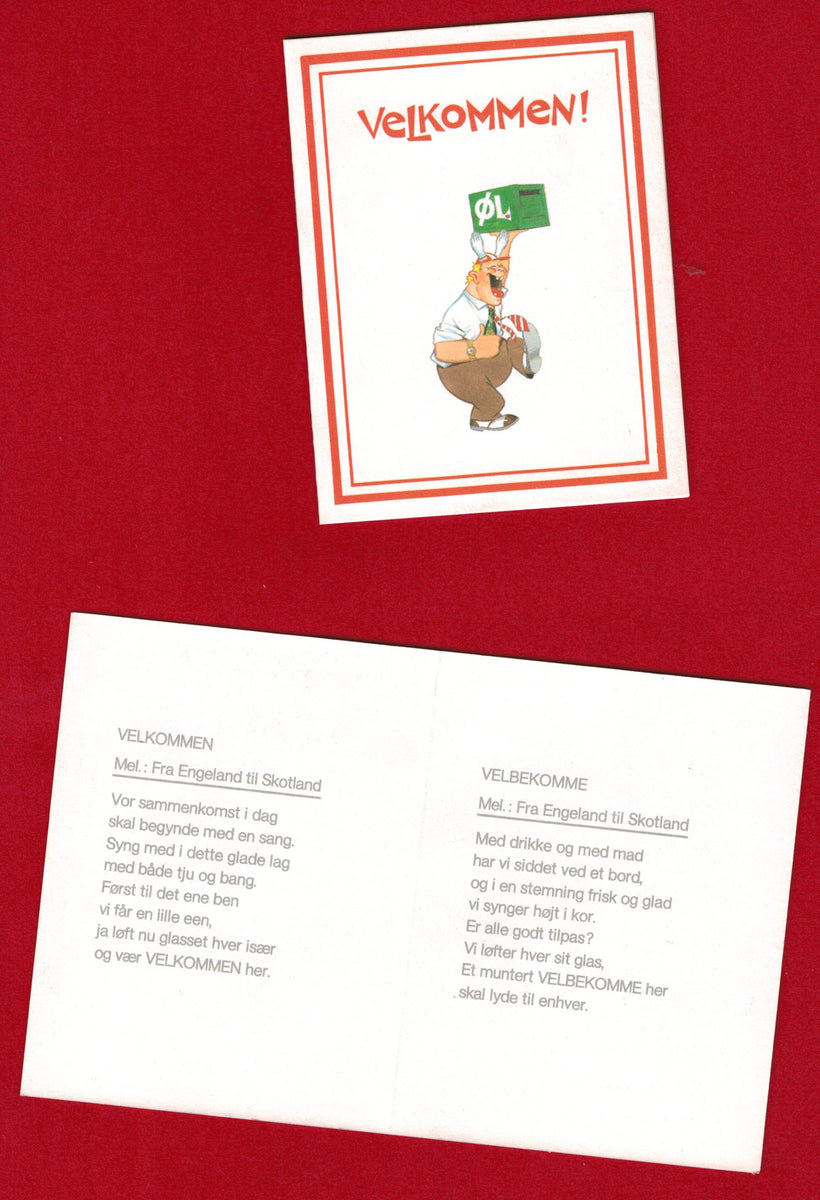 Velkommen og velbekomme sang med ølkasse – Herolds Varehus